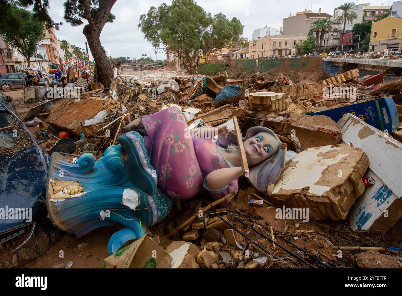 Valencia, Spain, Nov. 4th 2024 . Aftermath of heavy rains in Paiporta ...