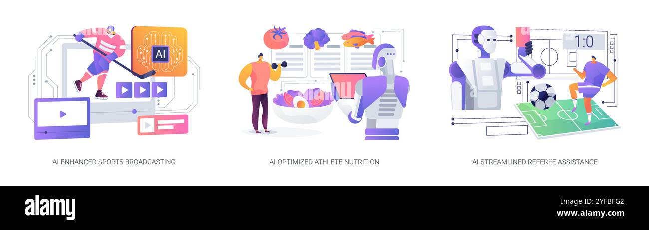 AI in Sports Management abstract concept vector illustrations Stock ...