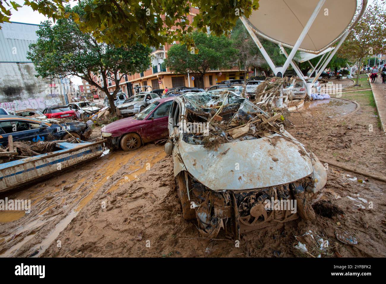 Valencia, Spain, Nov. 4th 2024 . Aftermath of heavy rains in Paiporta ...