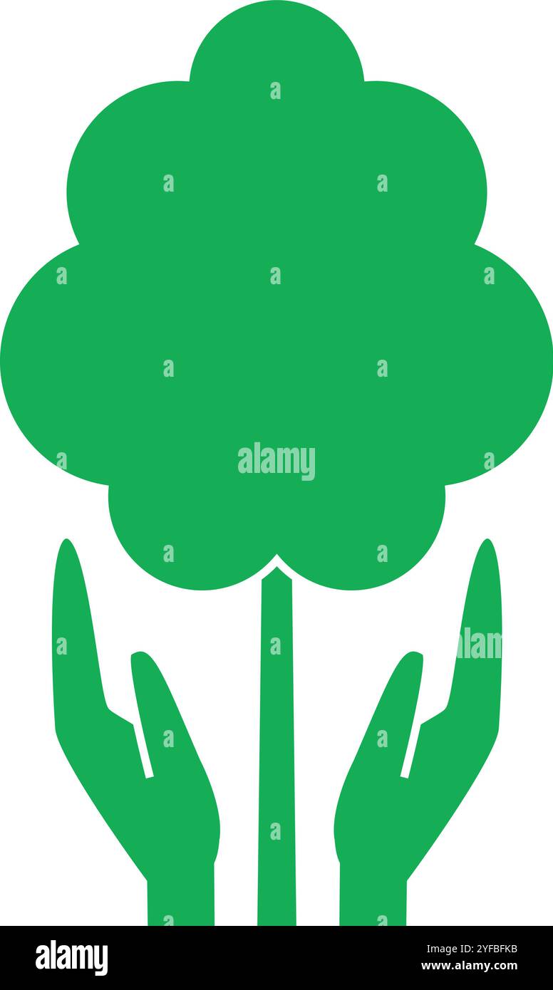 green tree with hands protecting Stock Vector Image & Art - Alamy