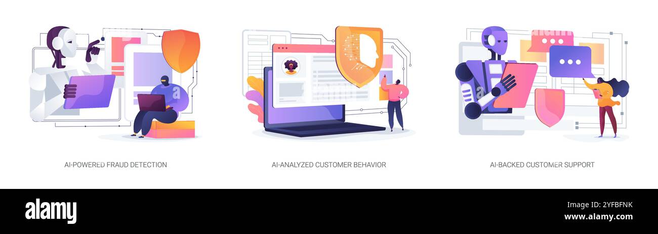 AI in Insurance Business abstract concept vector illustrations Stock ...