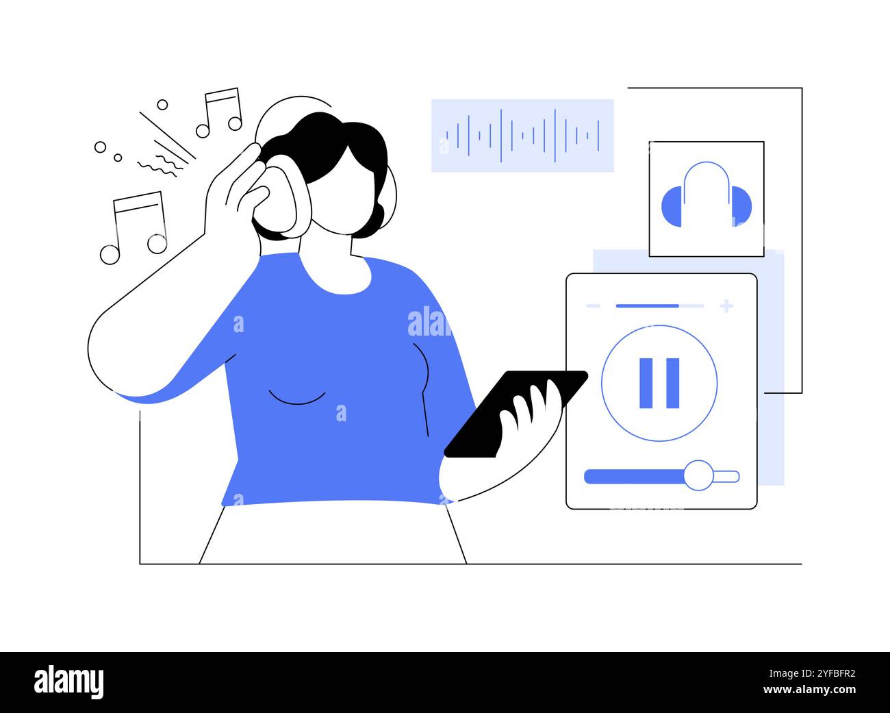 Music apps isolated cartoon vector illustrations Stock Vector Image ...