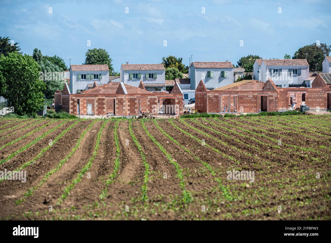 Yves (central-western France): construction of houses in a village ...