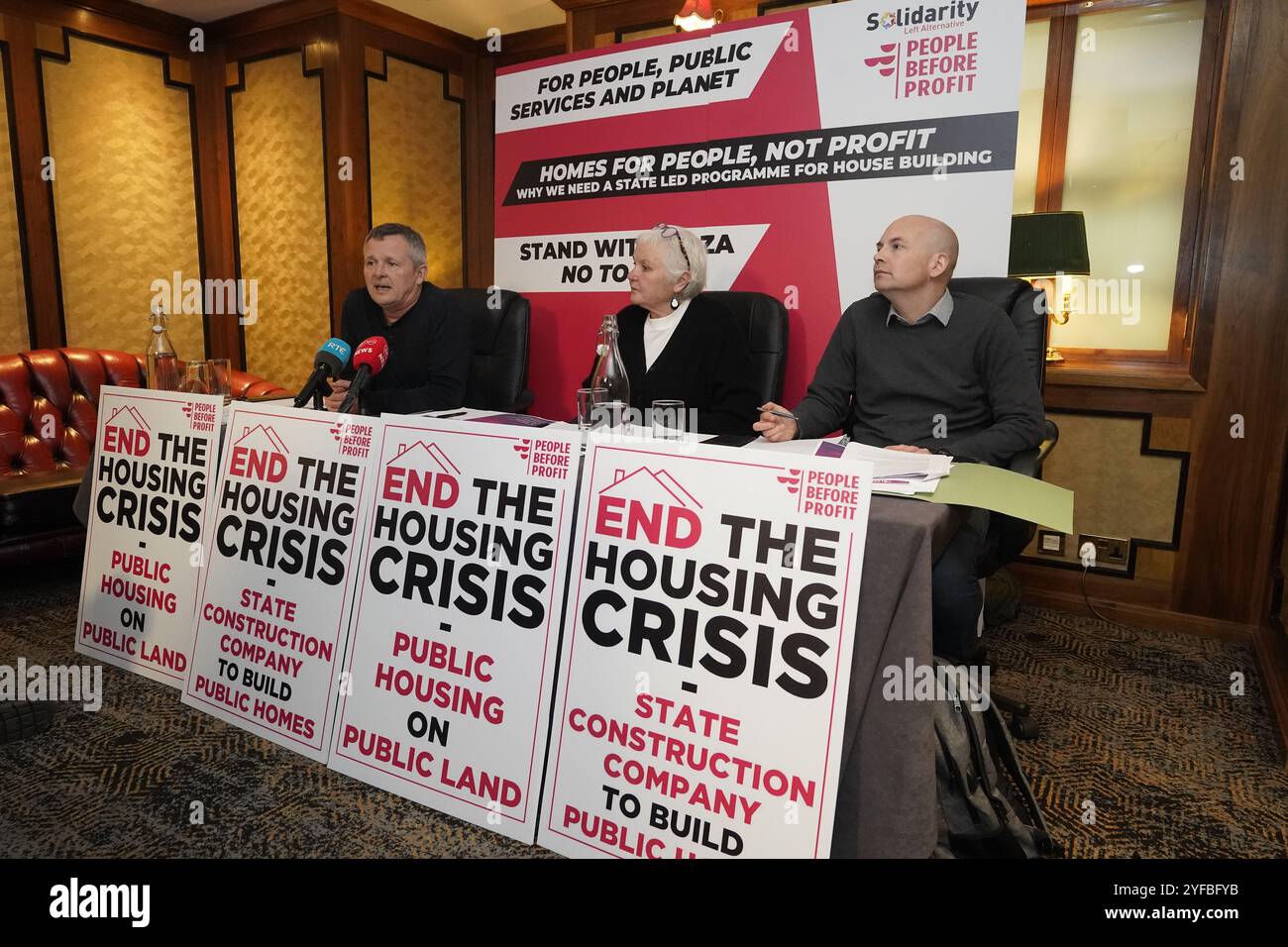 (left to right) Richard Boyd Barrett, Brid Smith and Paul Murphy during ...