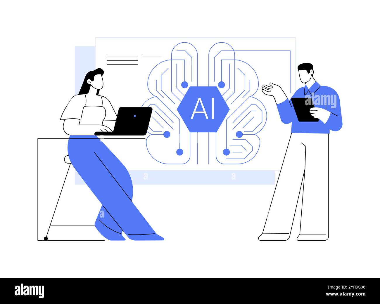Machine learning engineer isolated cartoon vector illustrations Stock ...