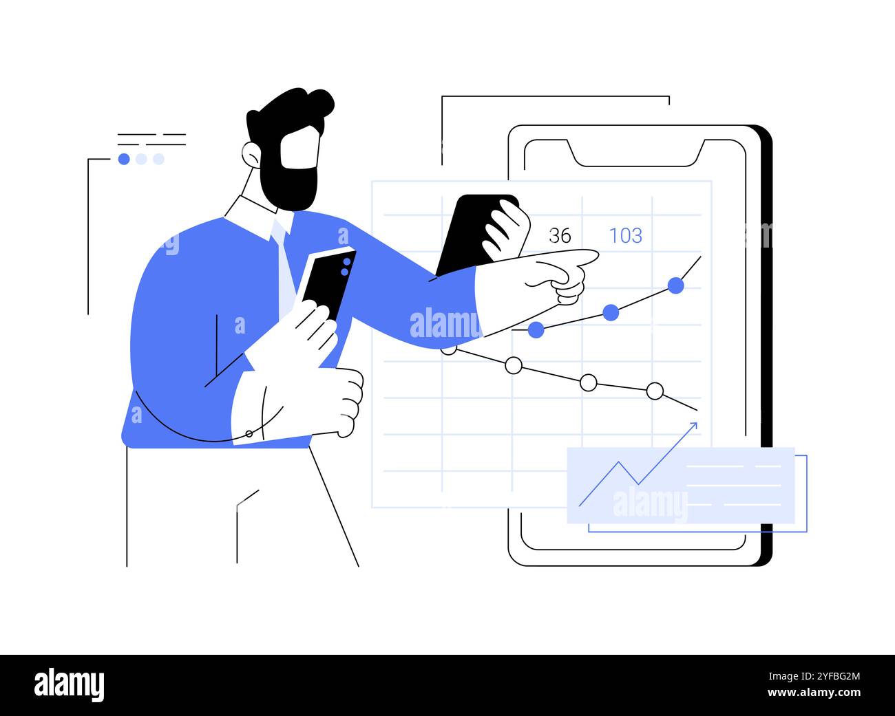 Spreadsheets app isolated cartoon vector illustrations Stock Vector ...