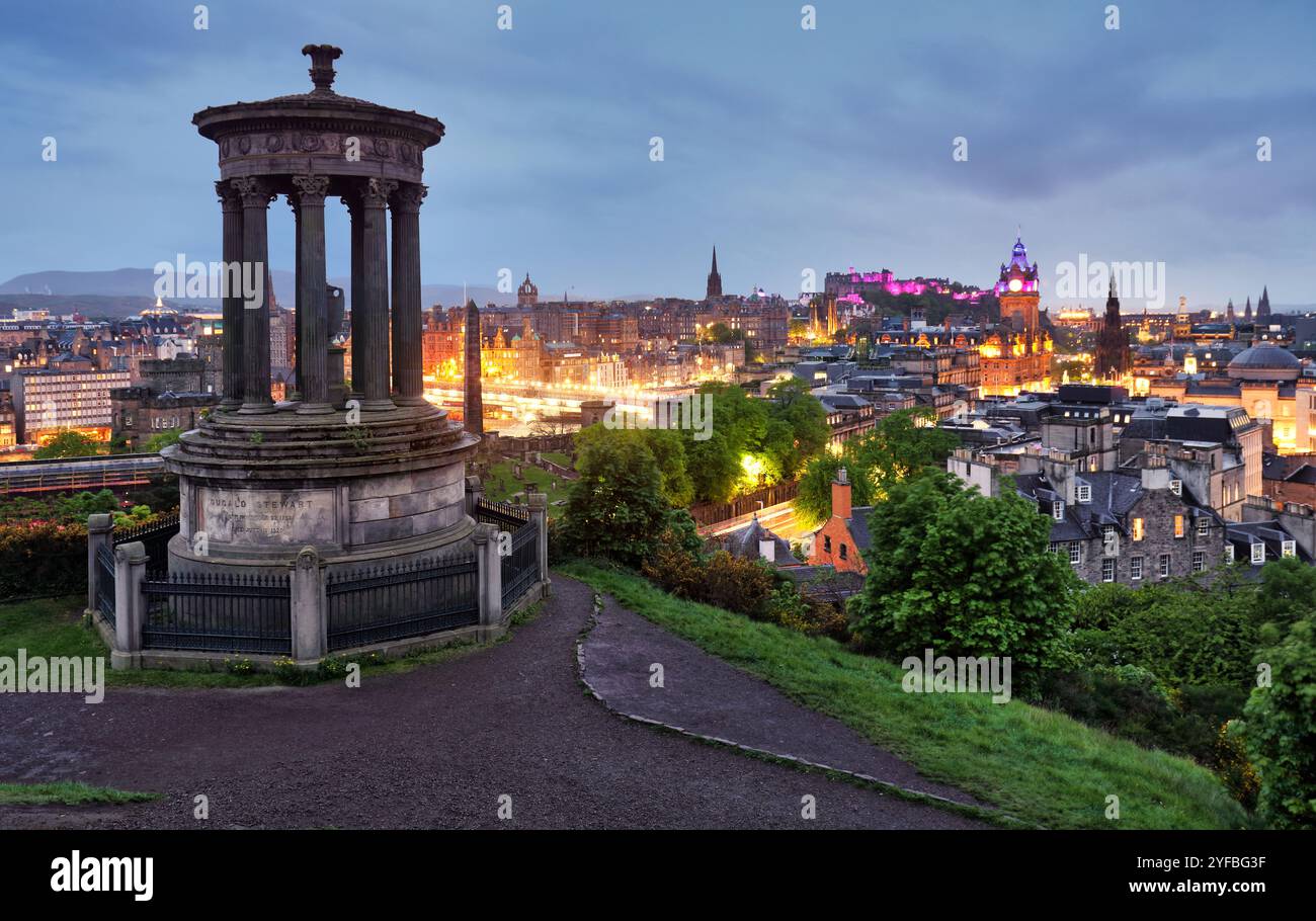 Edinburgh Castle and Princes Street at Sunset from Calton hill ...