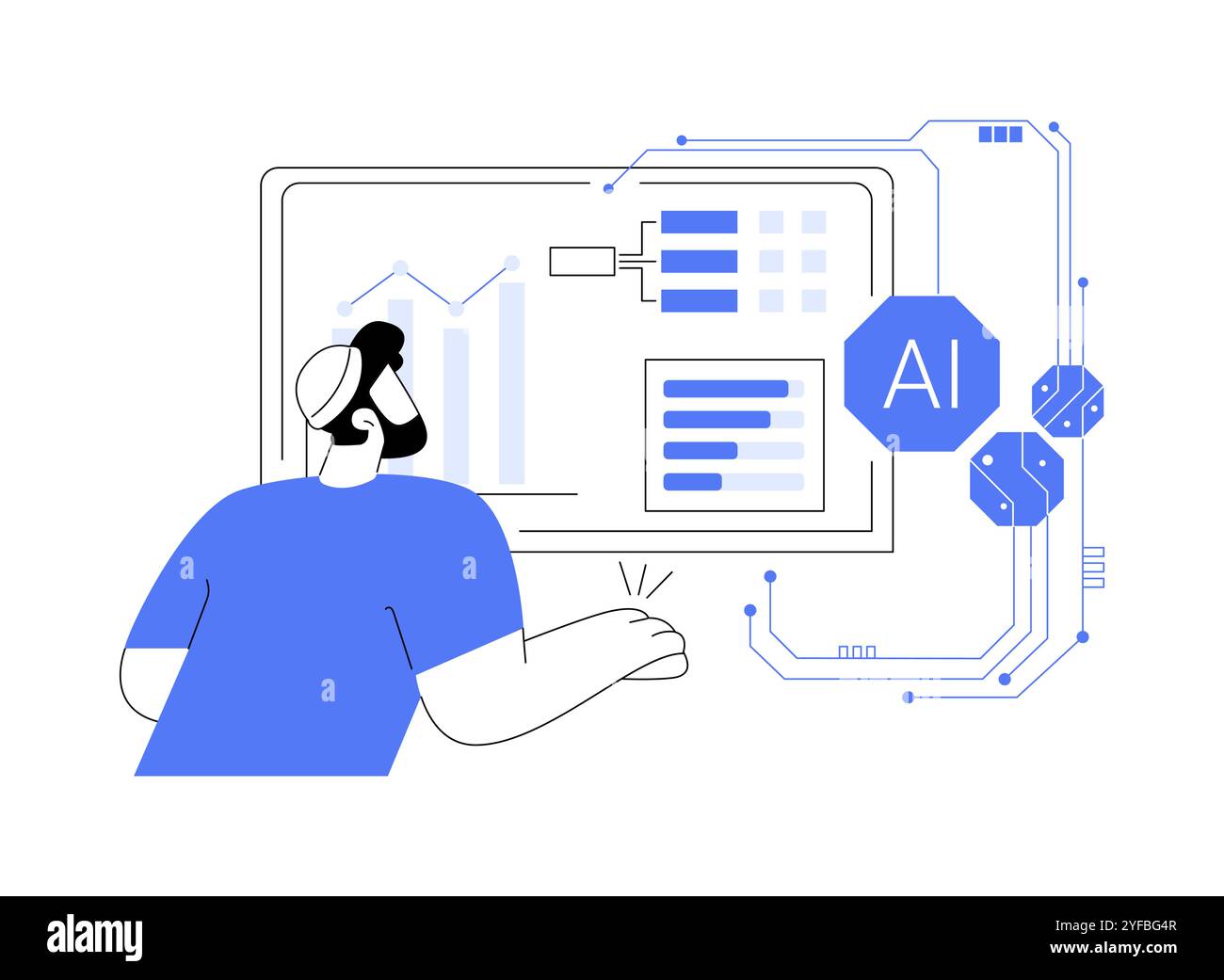 AI research scientist isolated cartoon vector illustrations Stock ...