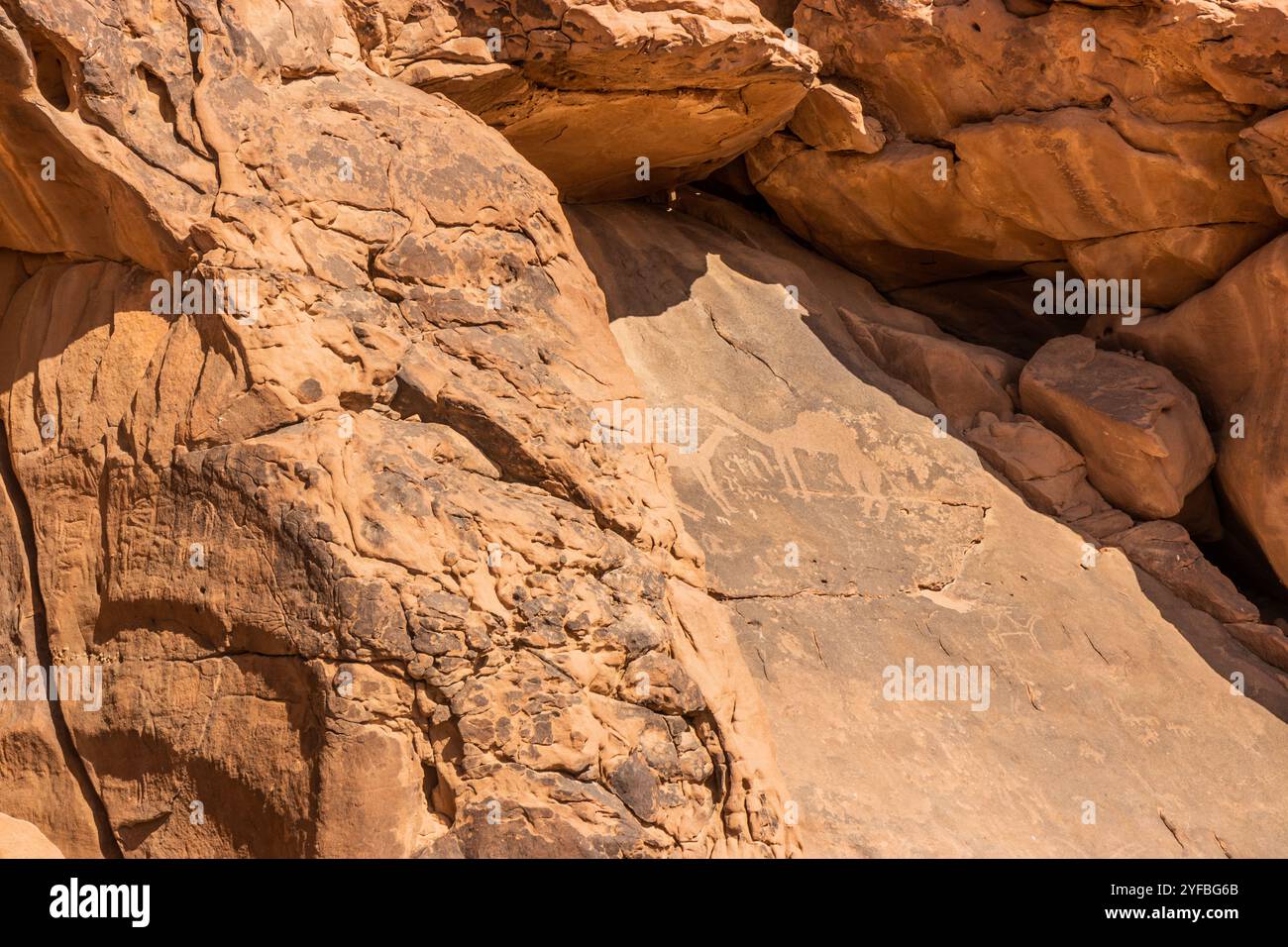 Rock art (petroglyphs) in Jubbah, Saudi Arabia Stock Photo - Alamy