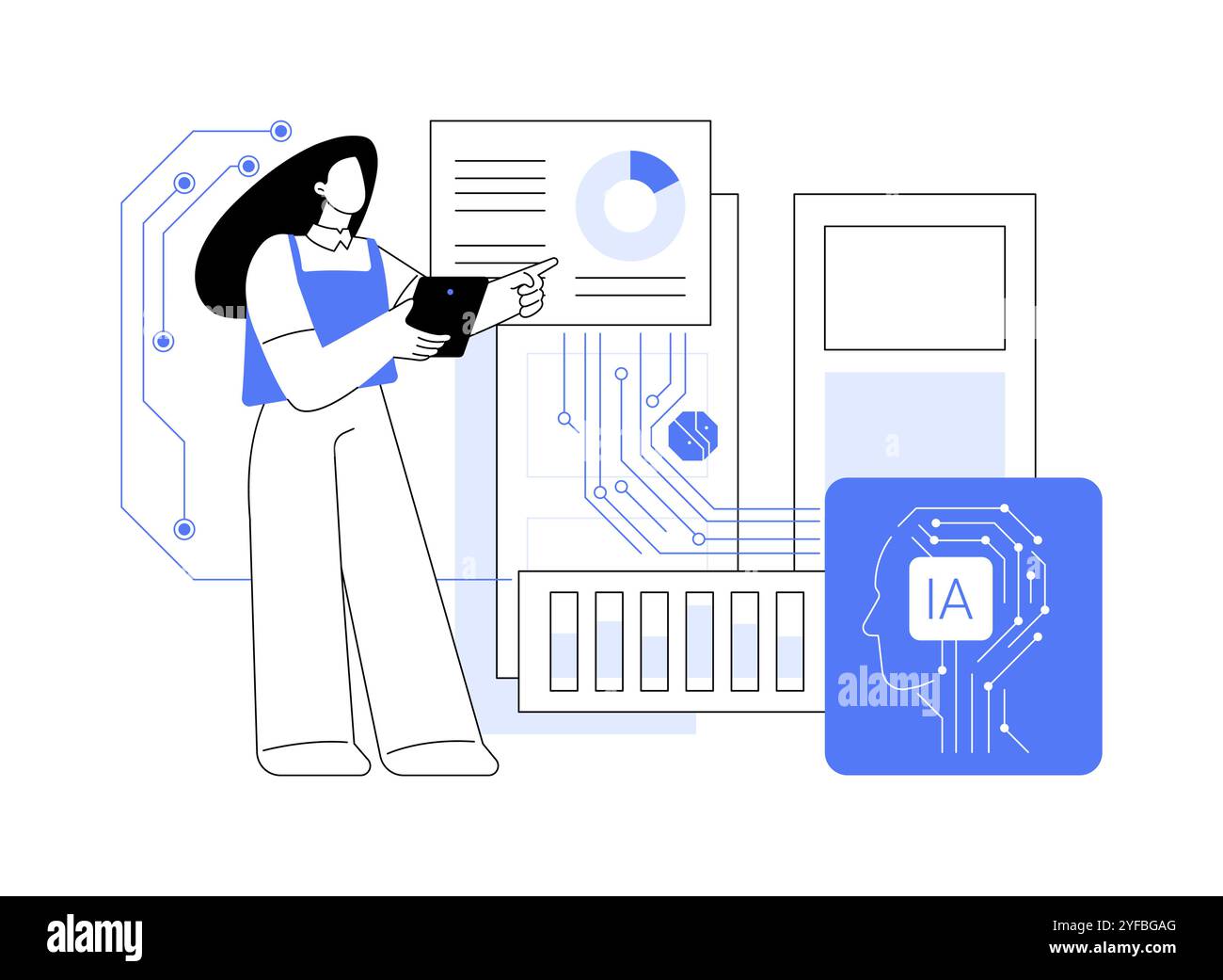 Business process automation isolated cartoon vector illustrations Stock ...