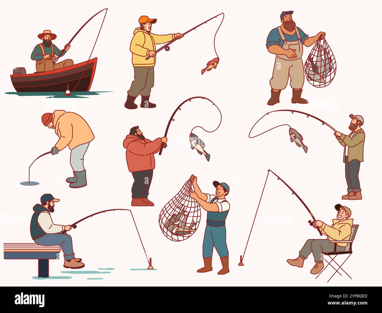 Reel of fishing nets Stock Vector Images - Alamy