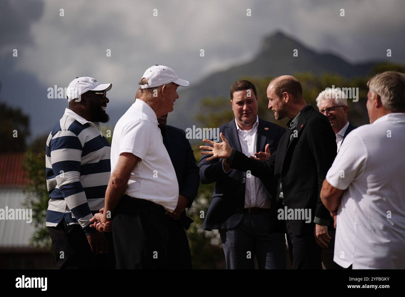 The Prince of Wales speaks with former Springboks player Tendai ...