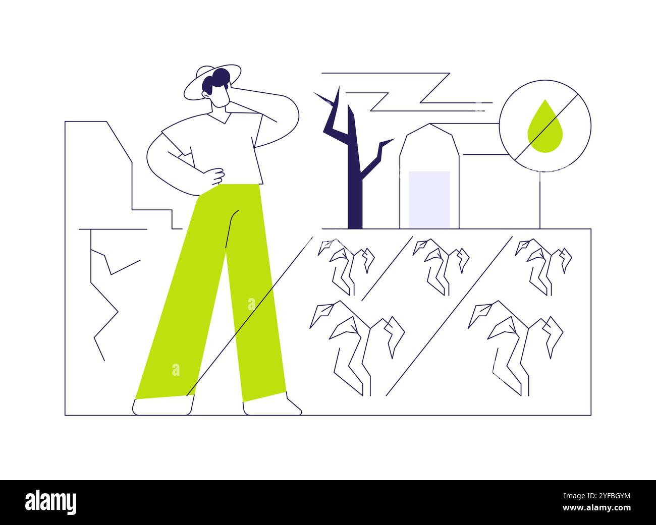 Desertification cartoon illustration hi-res stock photography and ...