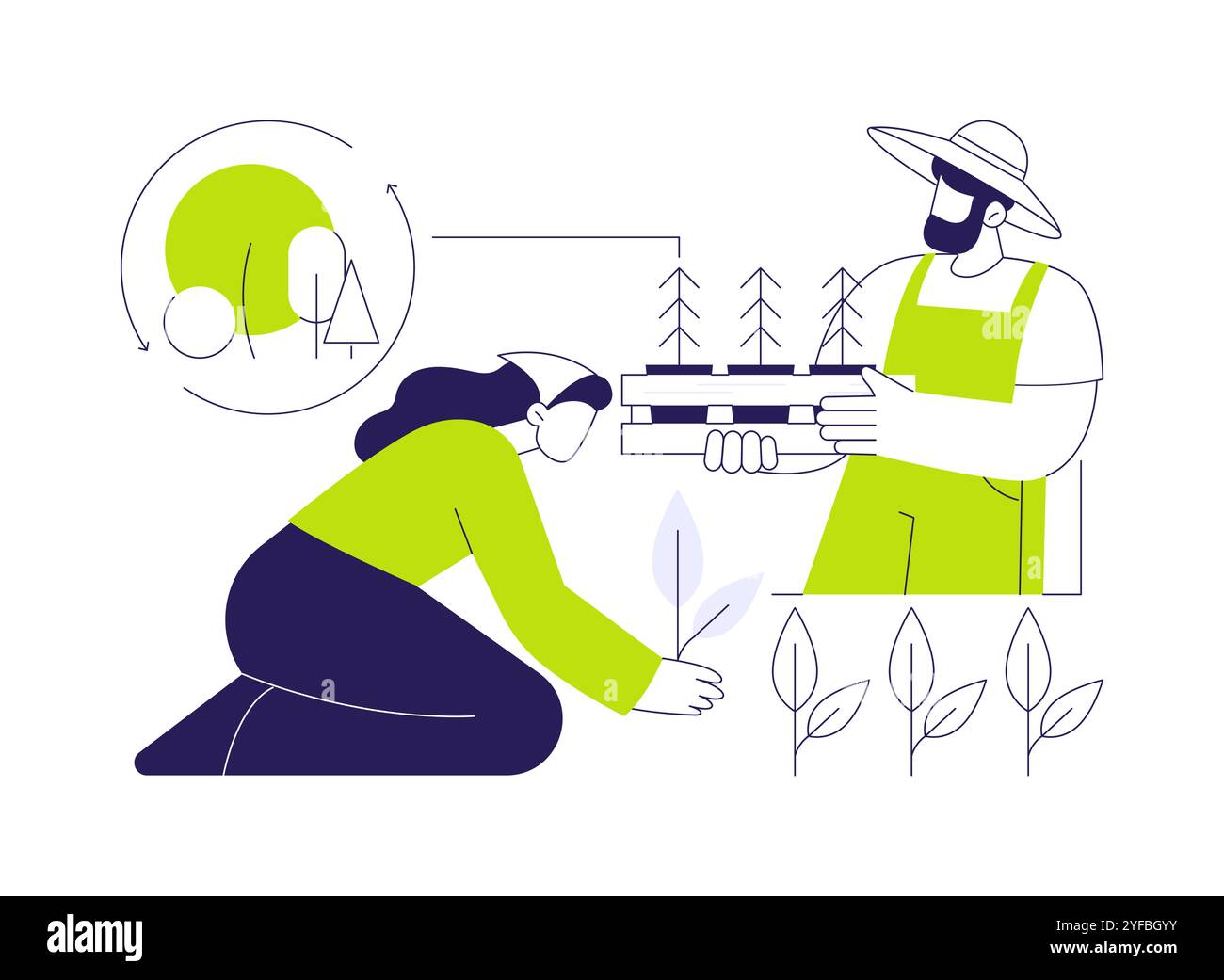 Reforestation abstract concept vector illustration Stock Vector Image ...