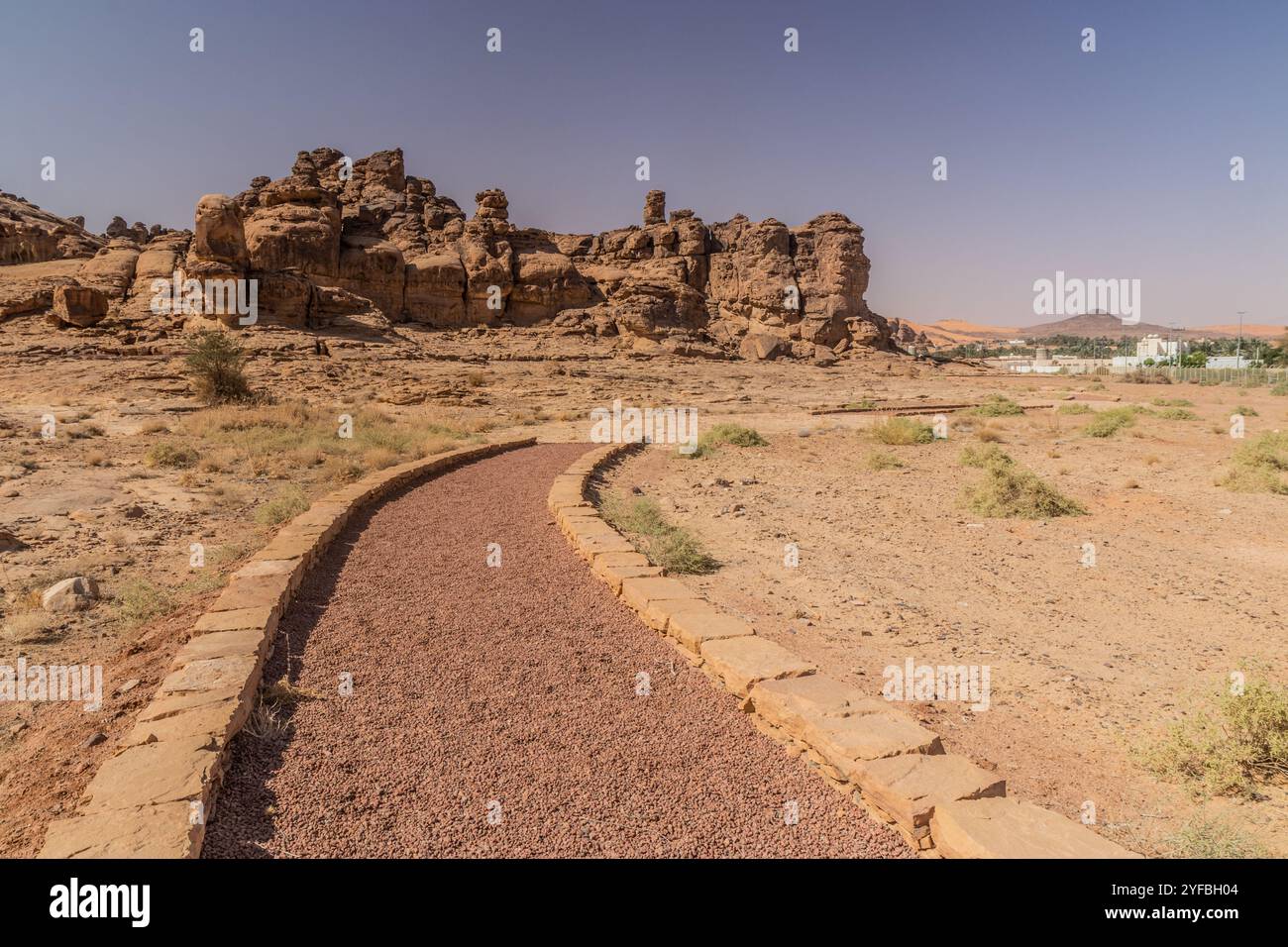 Path to the rock art (petroglyphs) in Jubbah, Saudi Arabia Stock Photo ...