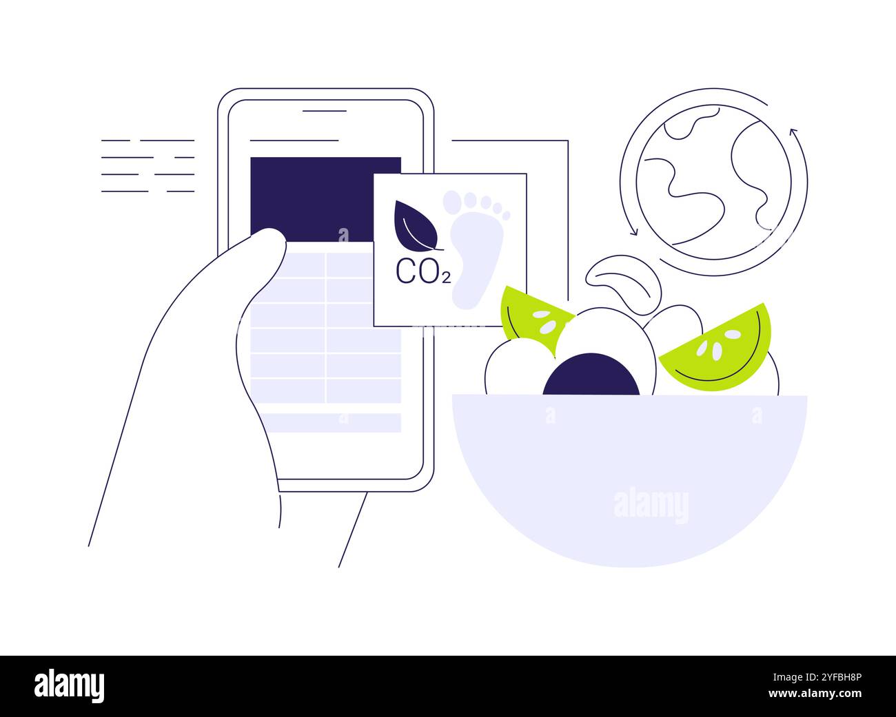 Carbon footprint tracking app abstract concept vector illustration ...