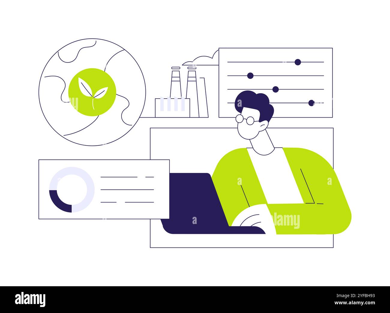 Ecosystem Monitoring Abstract Concept Vector Illustration Stock Vector