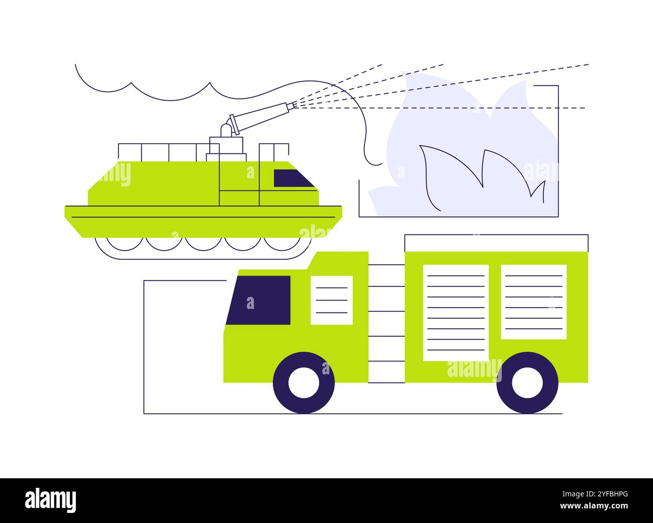 Fire fighting vehicle abstract concept vector illustration Stock Vector ...