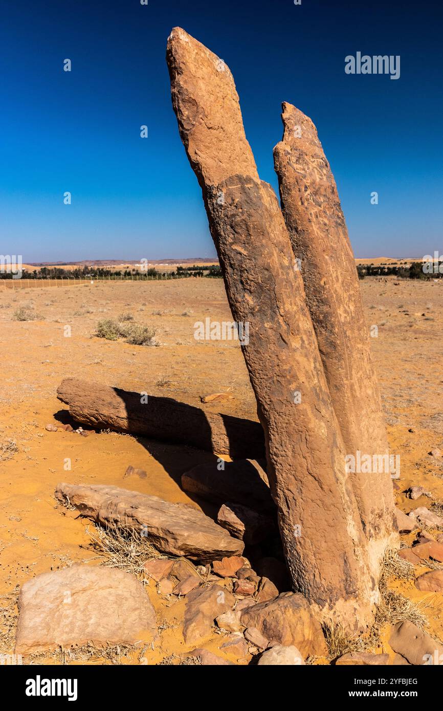Rajajil (Rajajel) columns in Sakaka, Saudi Arabia Stock Photo - Alamy