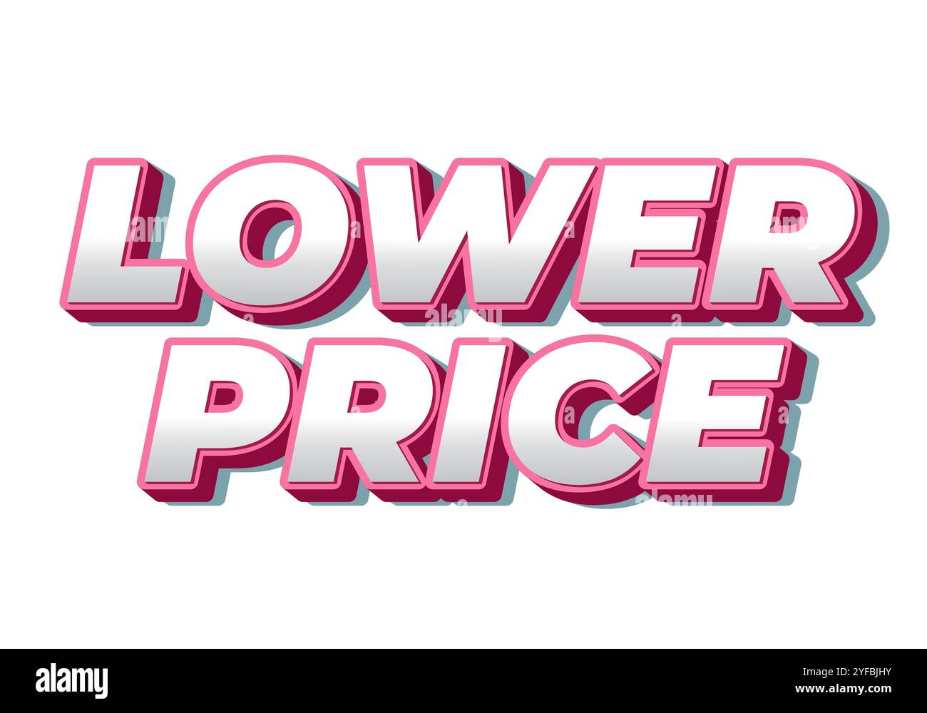 Lower price. Text effect design with modern colors and 3D font look ...