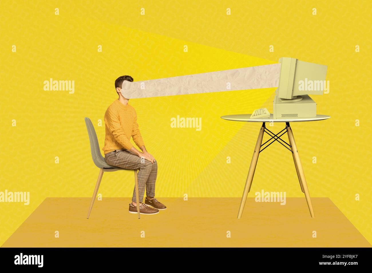 Composite collage picture image of employee brainwash computer ...