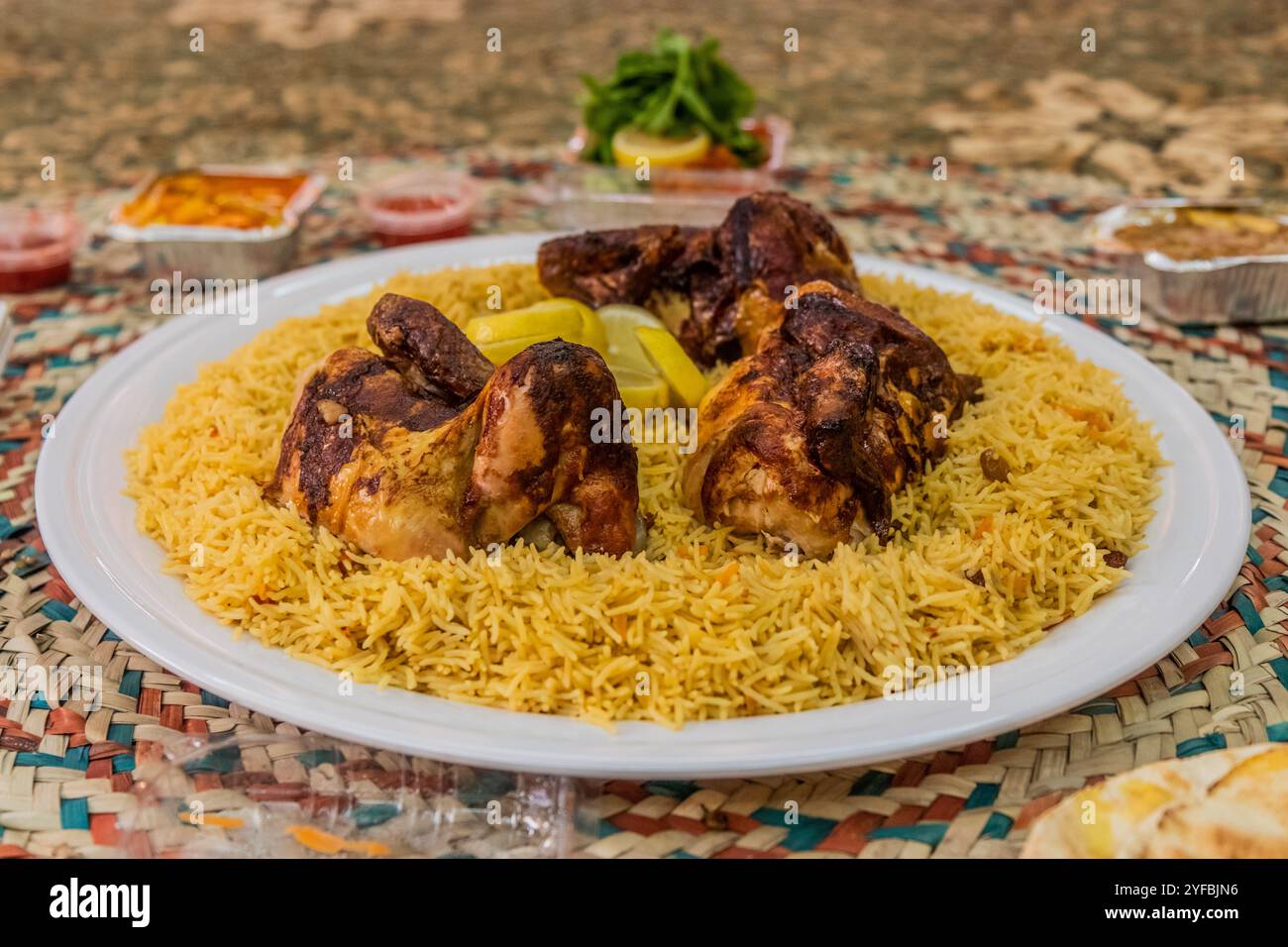 Chicken kabsa, meal in Saudi Arabia Stock Photo - Alamy