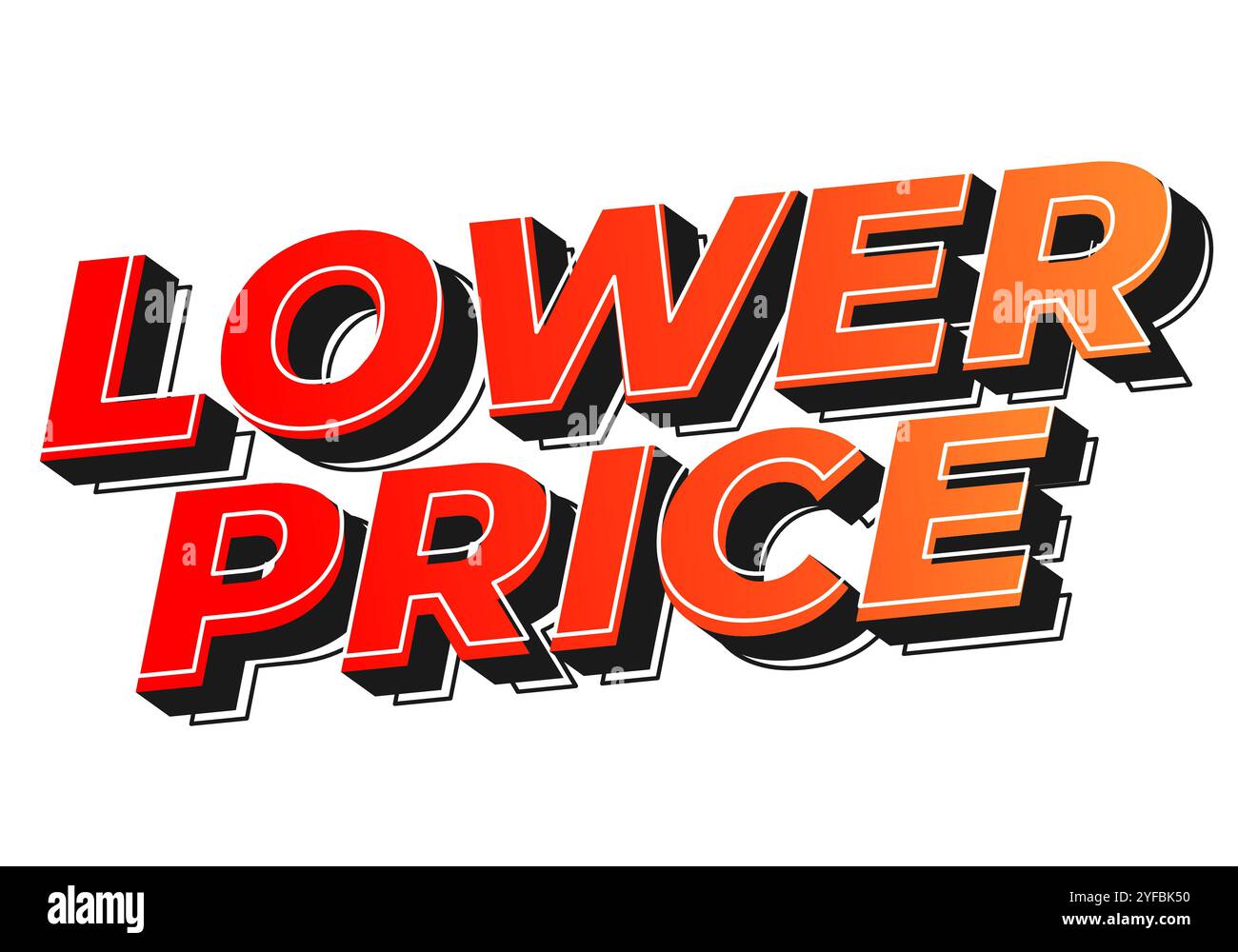 Lower price. Text effect design with modern colors and 3D font look ...