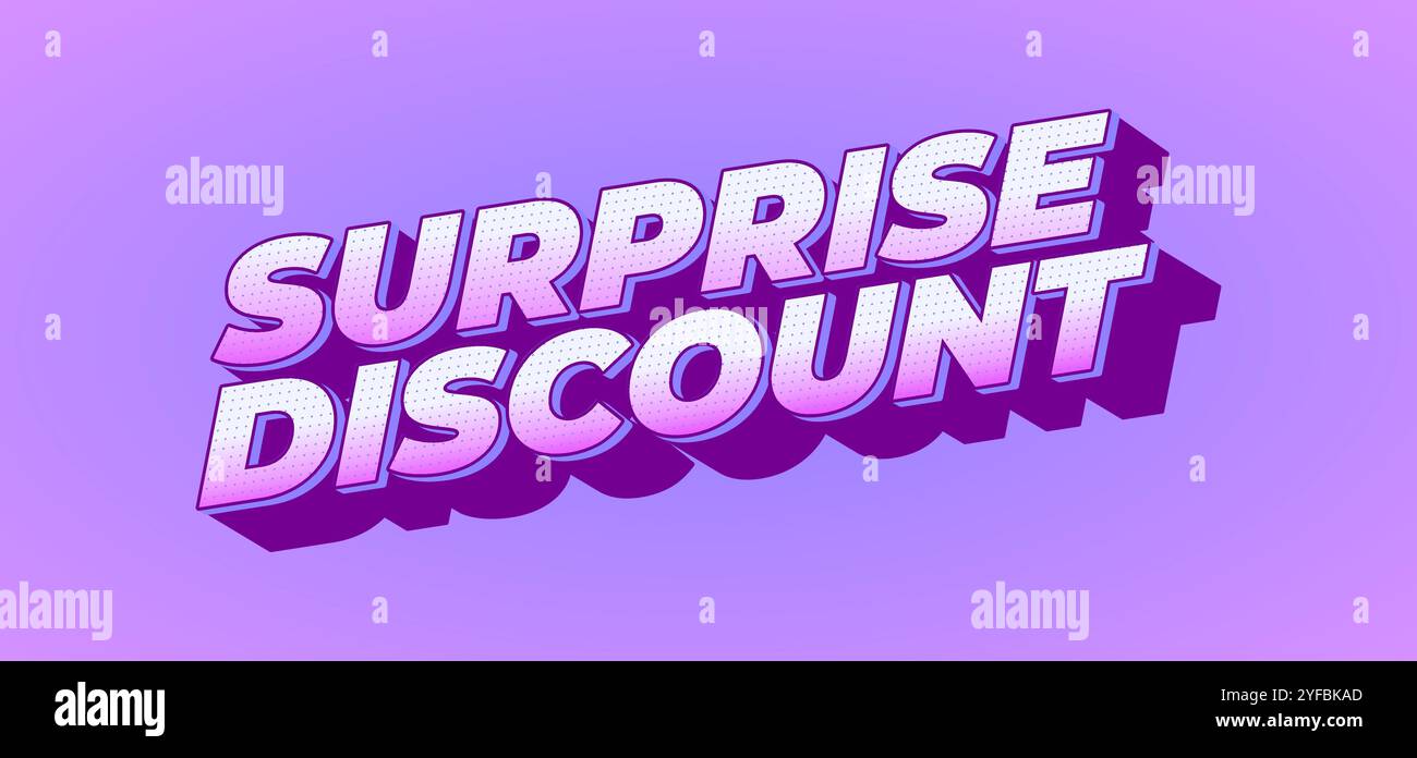 Surprise discount. Text effect design in 3D look for banner or website ...