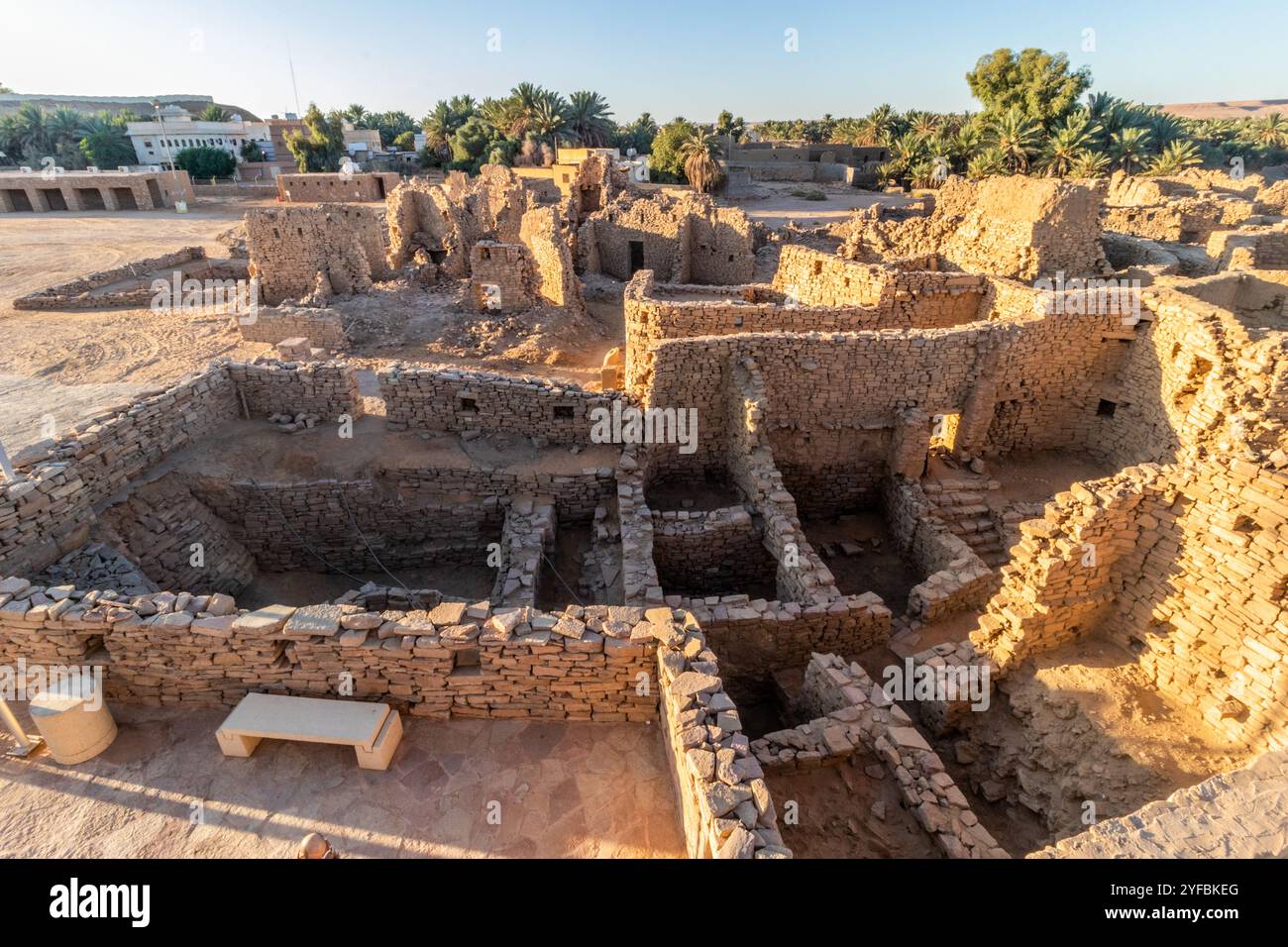 Aerial view of Al Dar'i Quarter ruins in Dumat al Jandal, Saudi Arabia ...