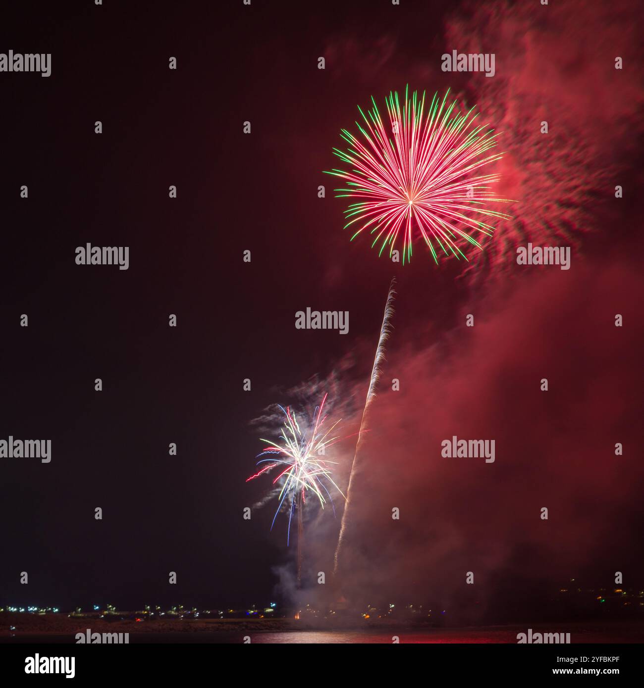 Public Firework display over Coney Beach, Porthcawl, Uk, 2nd November ...