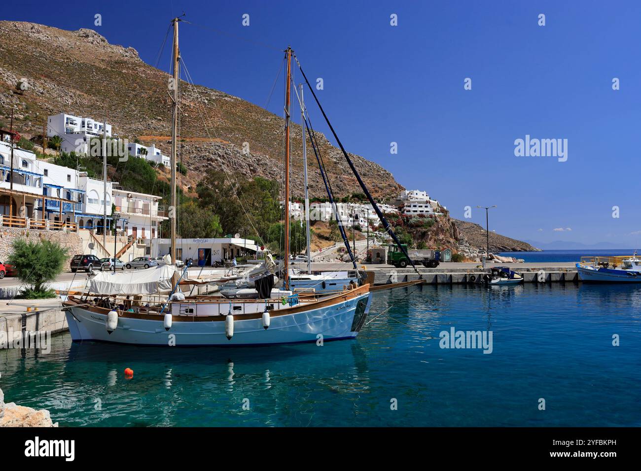 The Harbour, Livadia, Tilos Island, Dodecanese Islands, Greece Stock ...