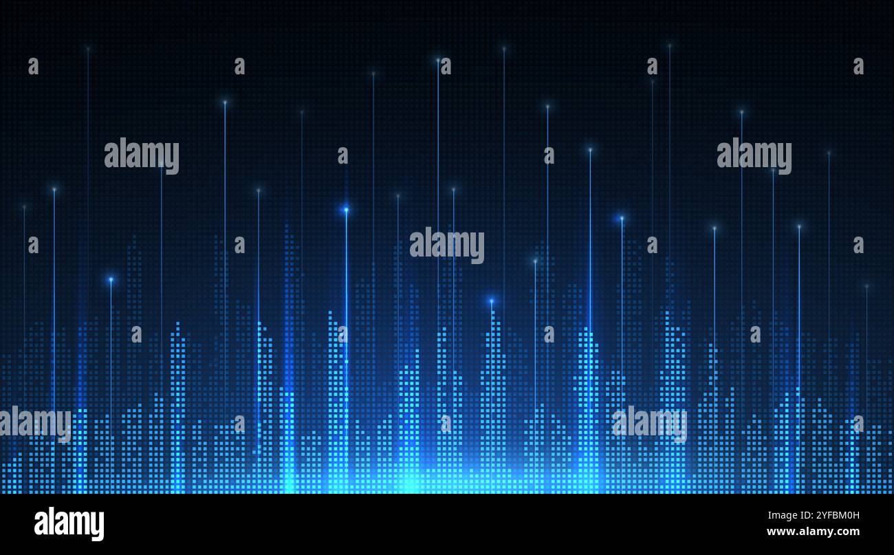 Smart city digital background. Building Technology, Futuristic ...