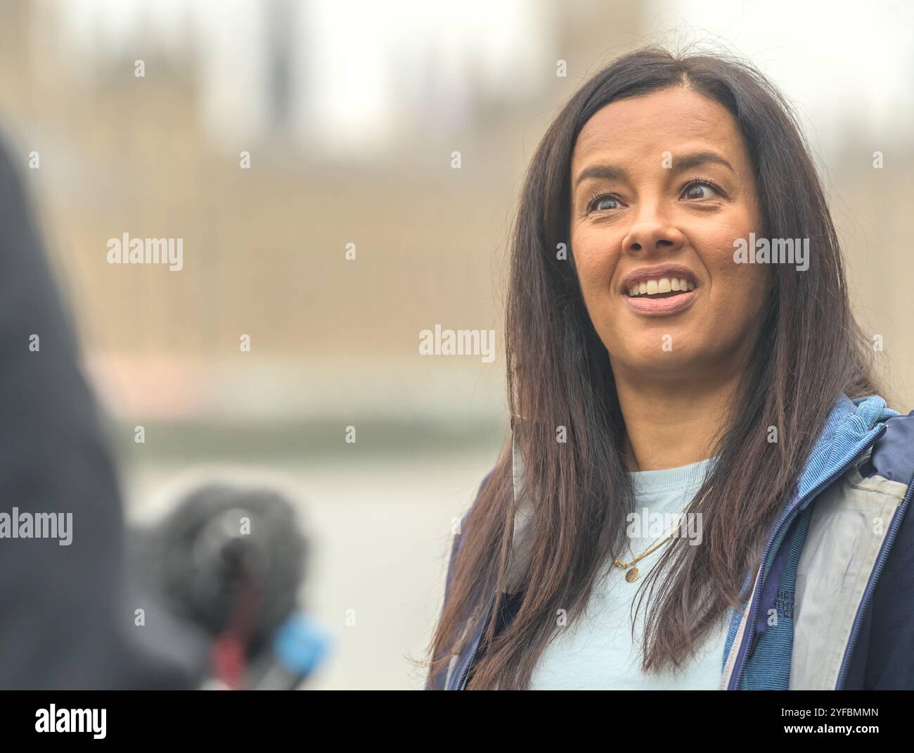 Liz Bonnin - TV wildlife presenter - being interviewed before the March ...