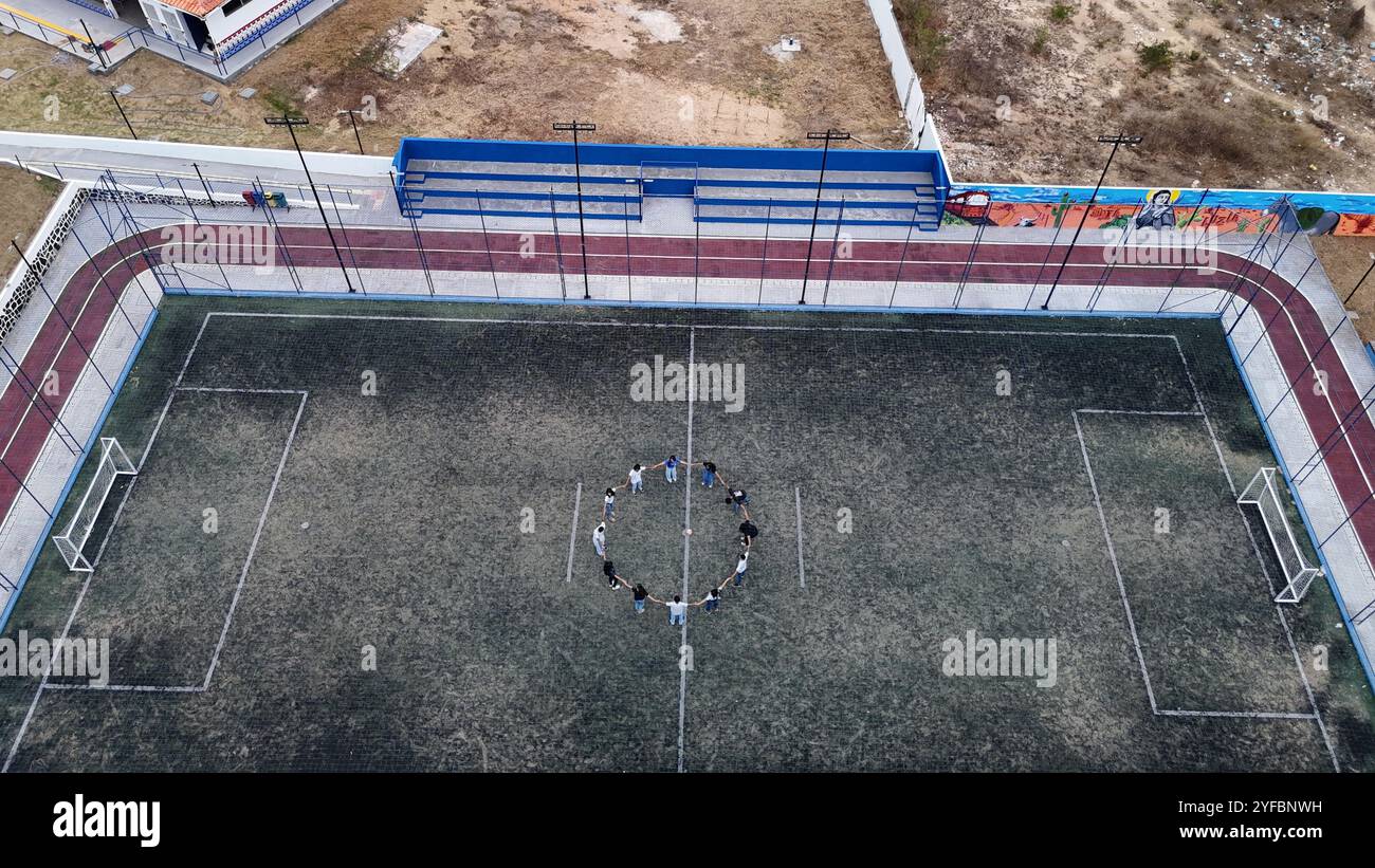 santaluz, bahia, brazil - september 19, 2024: aerial view of a soccer ...