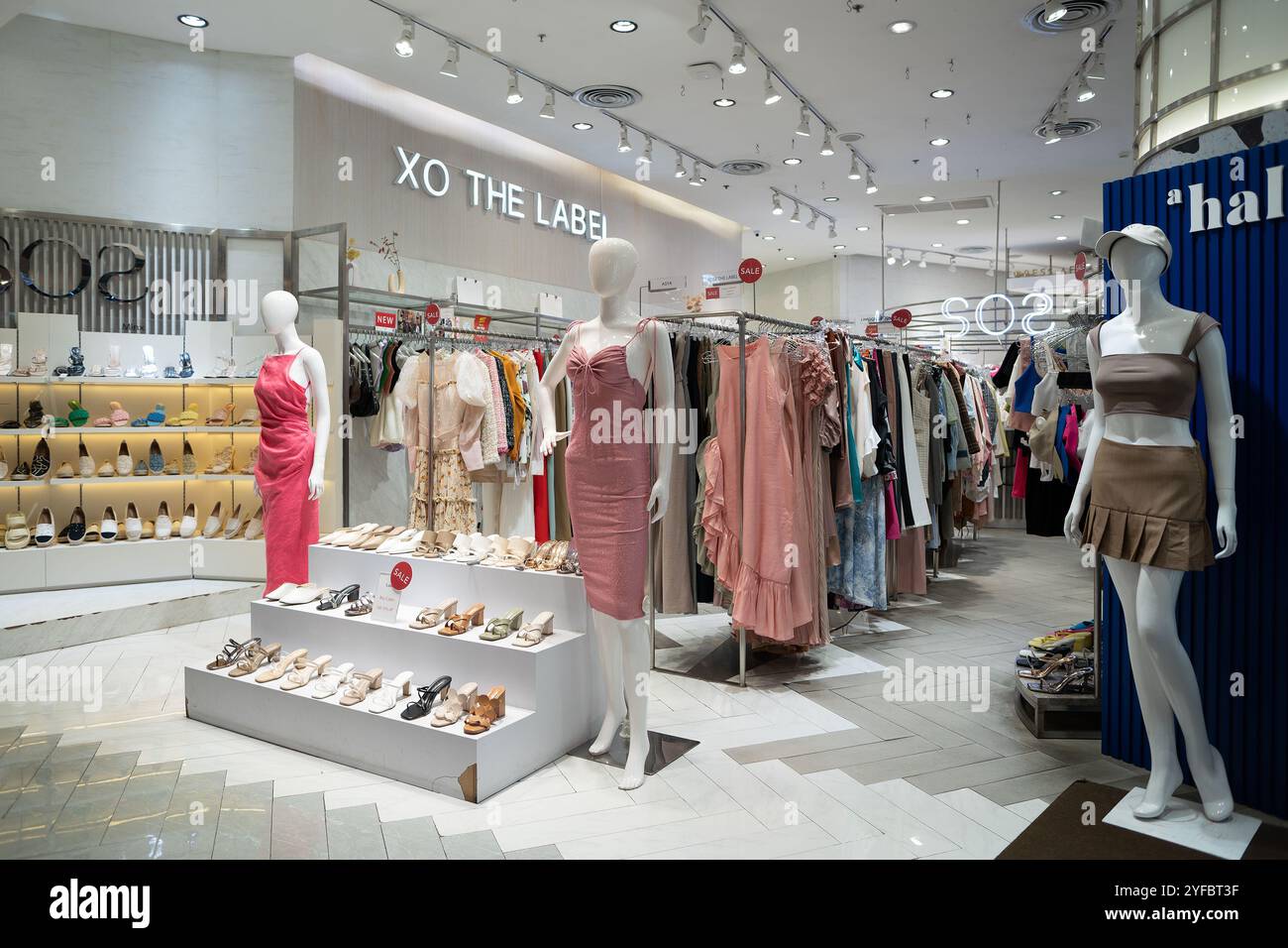 BANGKOK, THAILAND - OCTOBER 26, 2023: apparel on display at SOS store in Terminal 21 shopping ...
