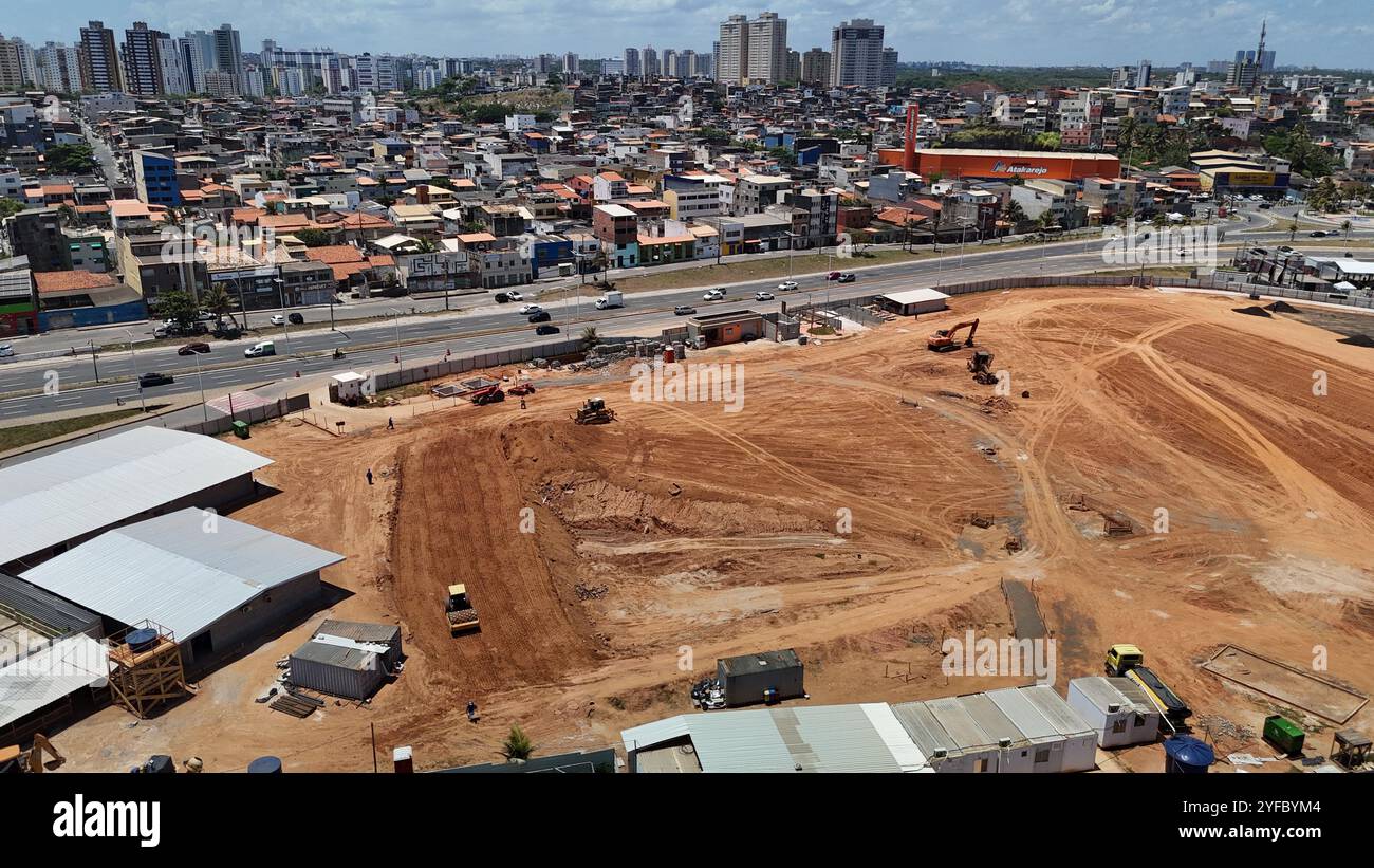aerial view of the construction of the Multipurpose Arena in the Boca ...