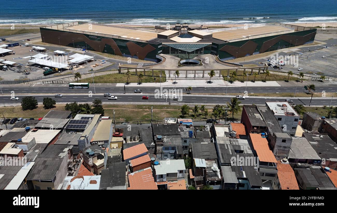 aerial view of the construction of the Multipurpose Arena in the Boca ...