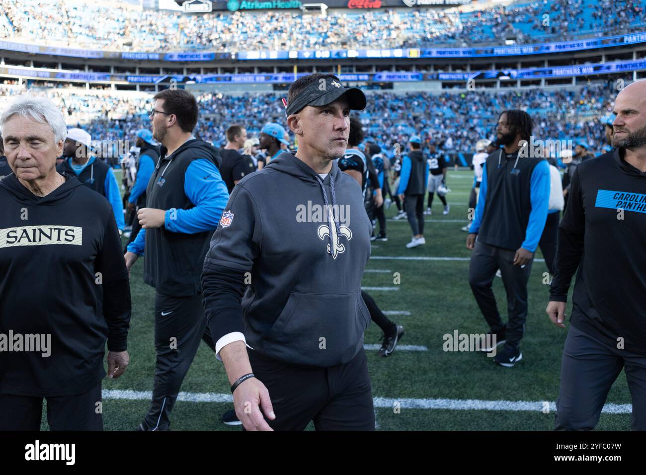 Charlotte, NC, USA. 3rd Nov, 2024. New Orleans Saints head coach Dennis ...