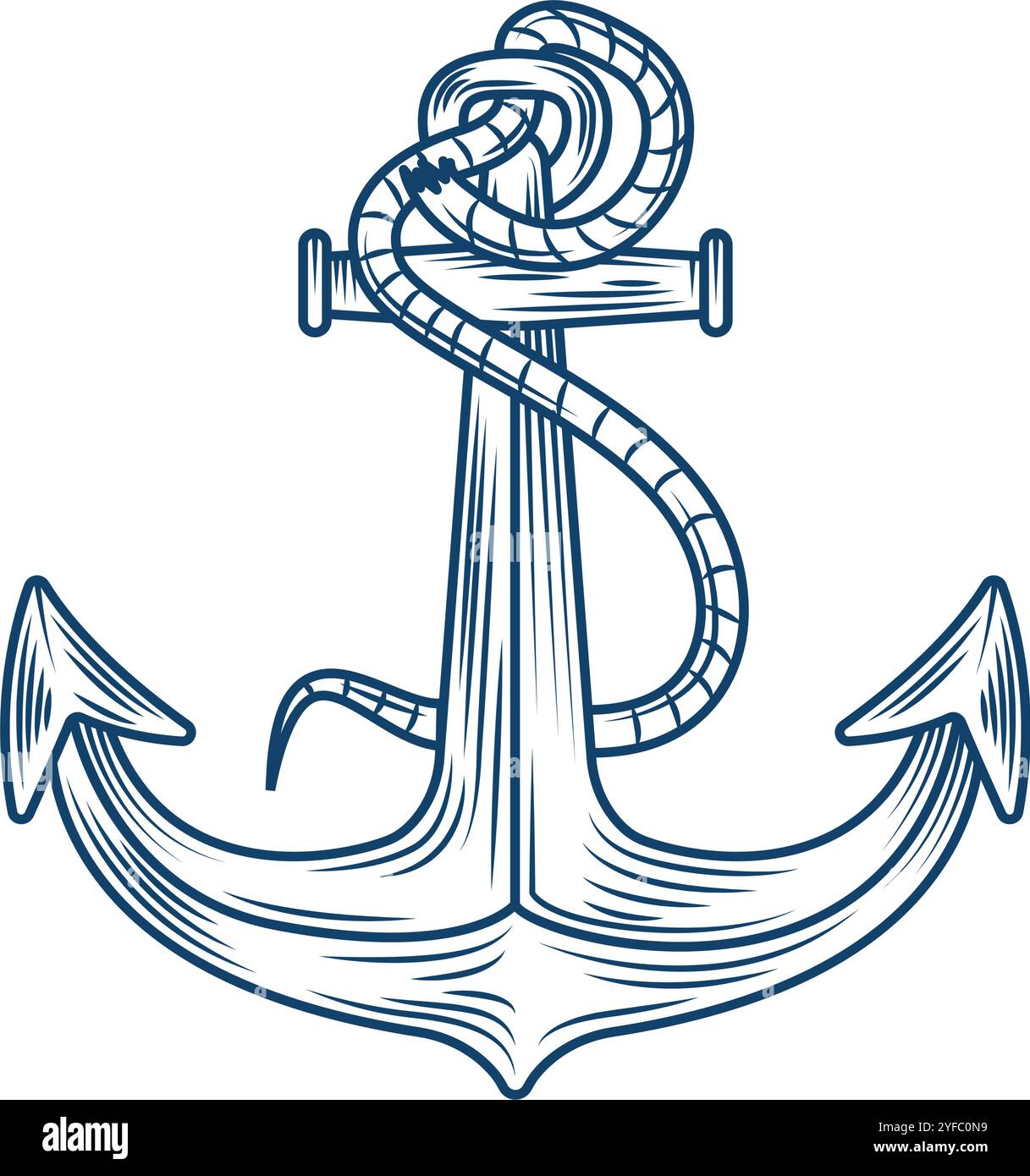 ship anchor nautical sketch style Stock Vector Image & Art - Alamy