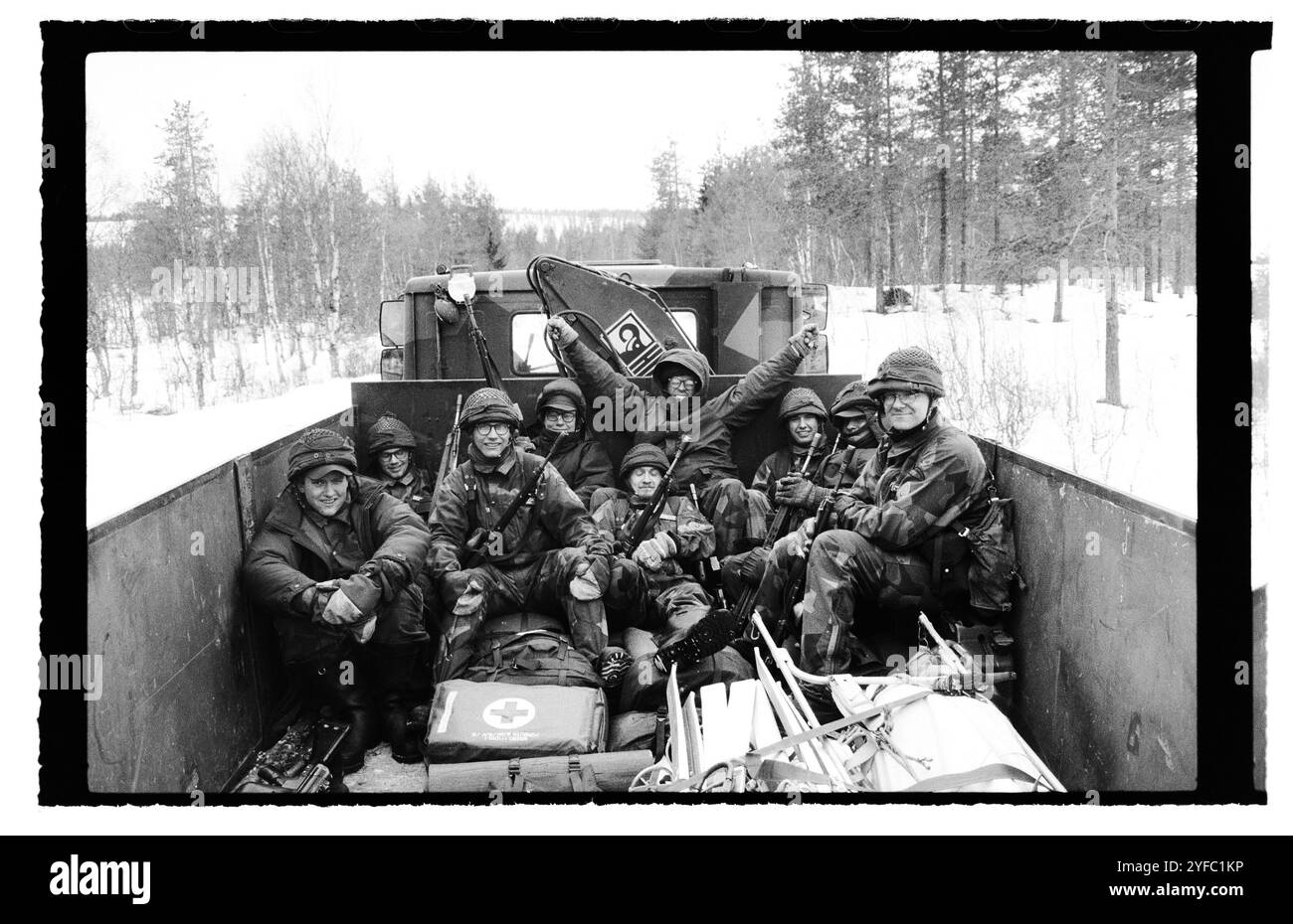 Swedish conscript soldiers during an exercise at the Älvdalen shooting ...