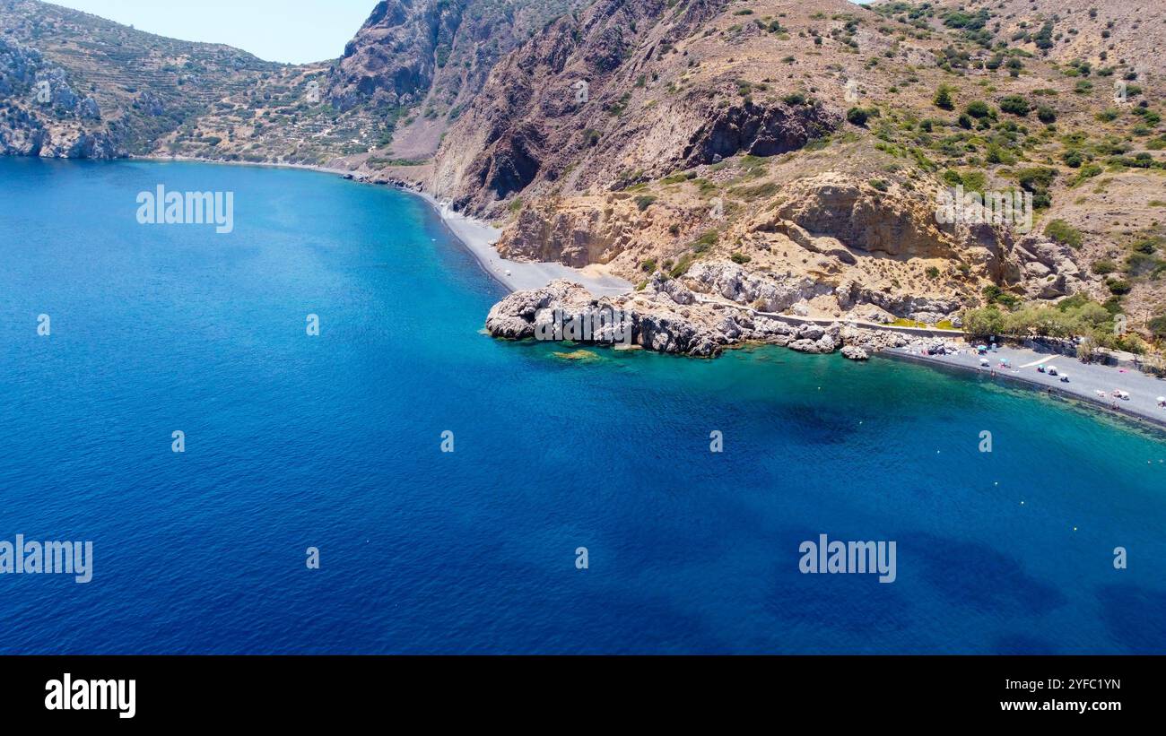 Volcano beach Mavra Volia Emporios on Chios island Stock Photo - Alamy