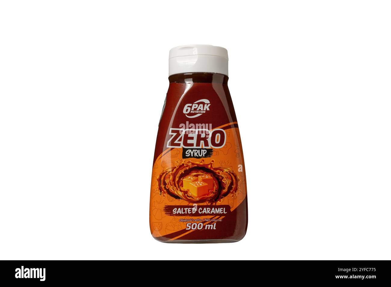 Germany Berlin November 4, 2024. A bottle of zero syrup with a brown ...
