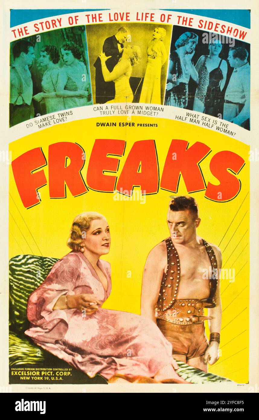 Dwain Esper presents - Freaks - (MGM 1932, Excelsior Pictures, Reissue ...