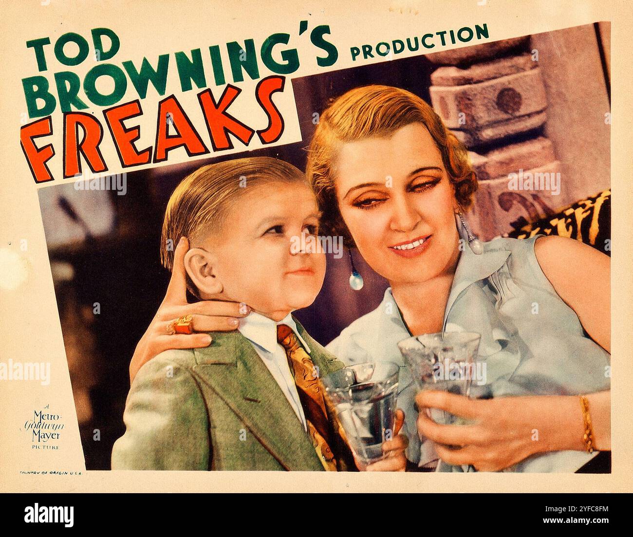 Freaks (MGM, 1932) Lobby Card - Harry Earles and Olga Baclanova Stock ...