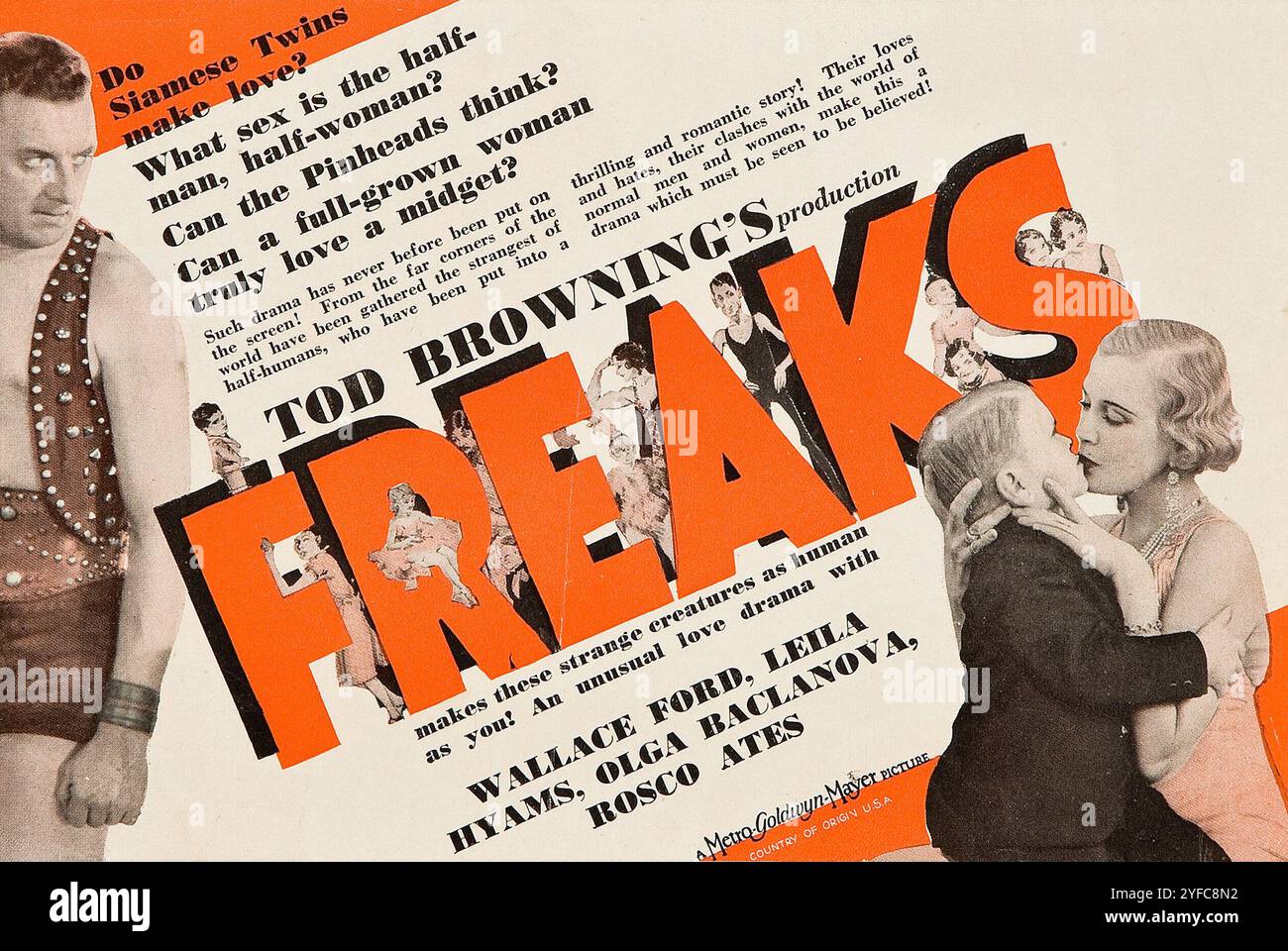Freaks (MGM, 1932). Herald - featuring Olga Baclanova and Harry Earles ...