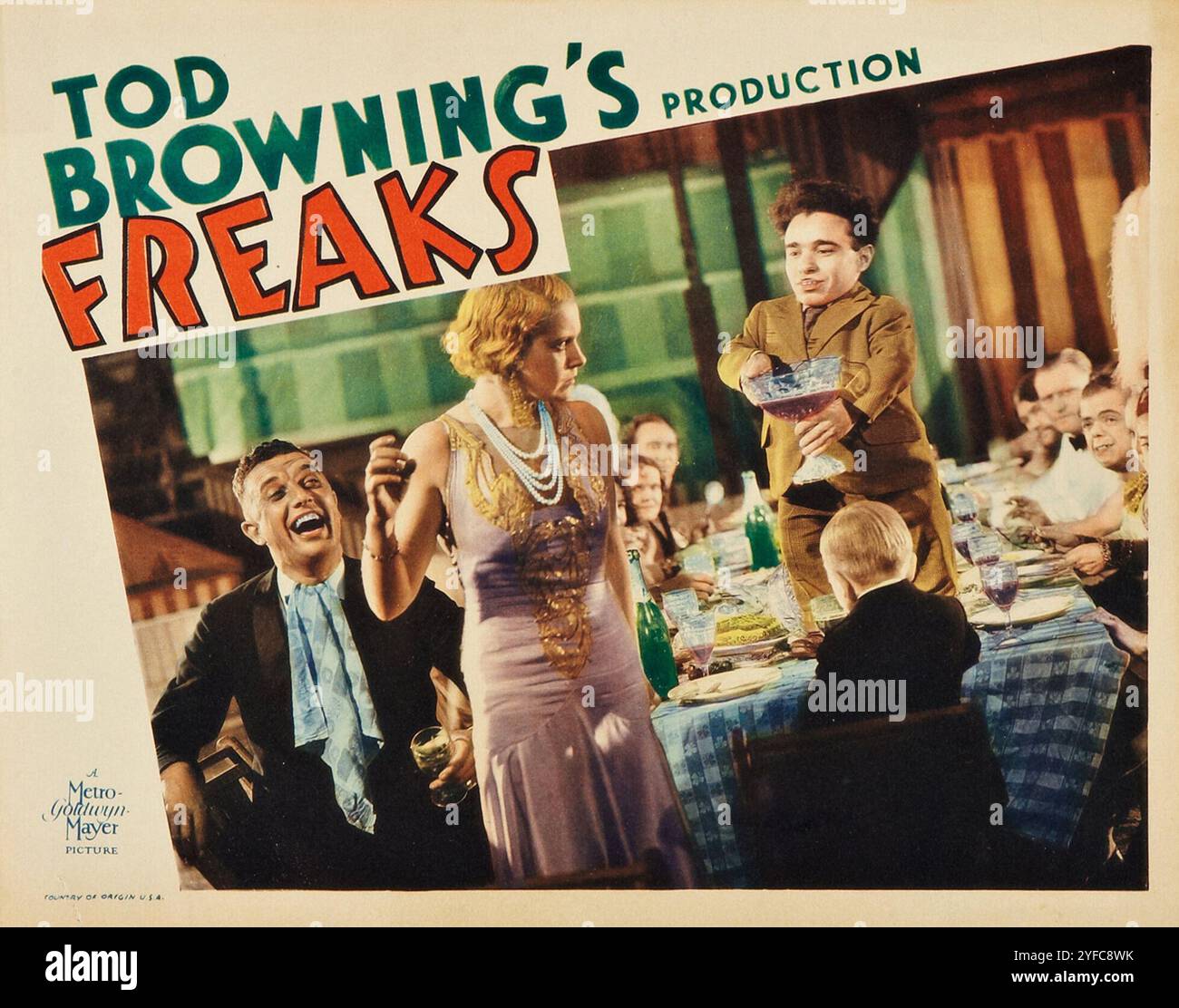 Freaks (MGM, 1932). Lobby Card - Midget on table - featuring Olga ...