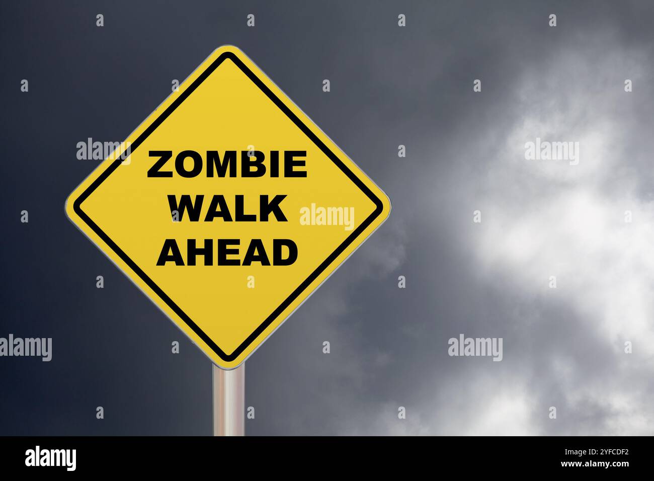 Diamond-shaped crossing sign with yellow background and black border ...