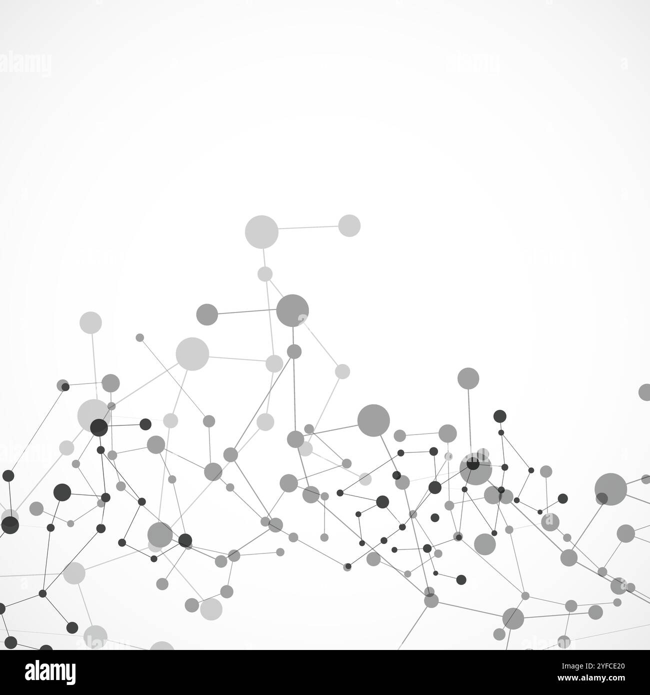 Vector abstract gray molecular connection with dots and lines in center ...