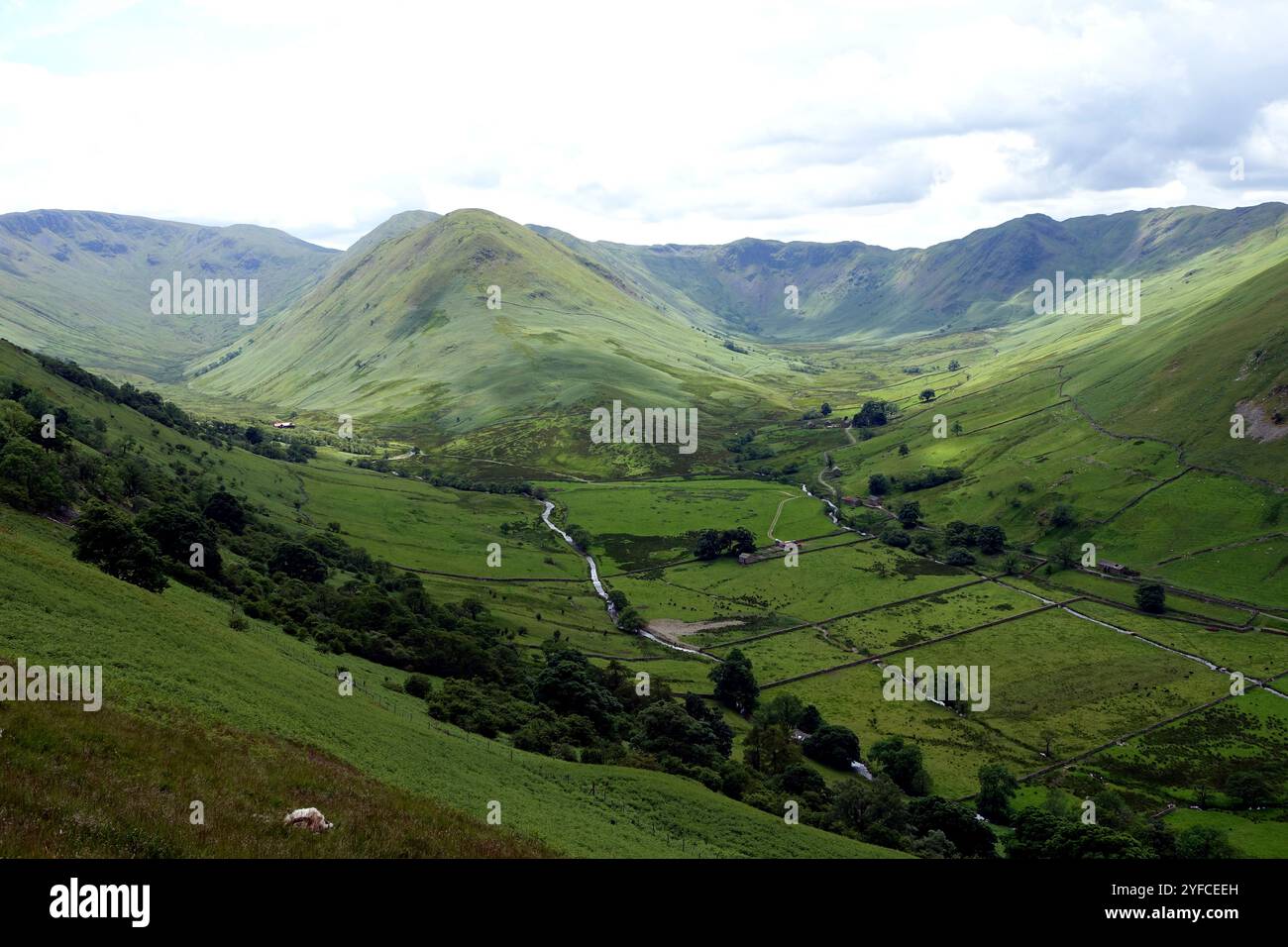 Upper Martindale and the Wainwright 'The Nab' from the Path to Steel ...