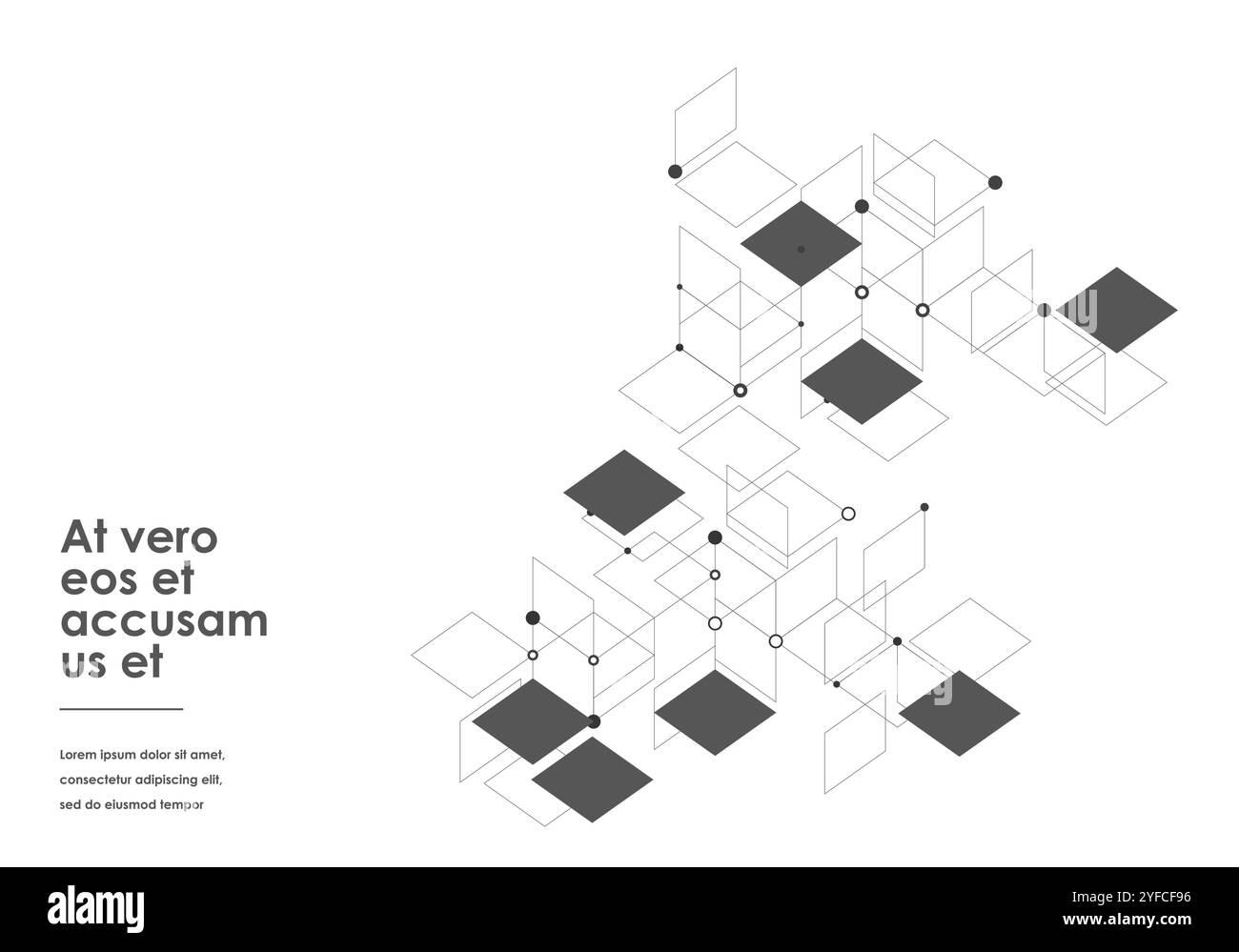 Brochure design lines squares Cut Out Stock Images & Pictures - Alamy